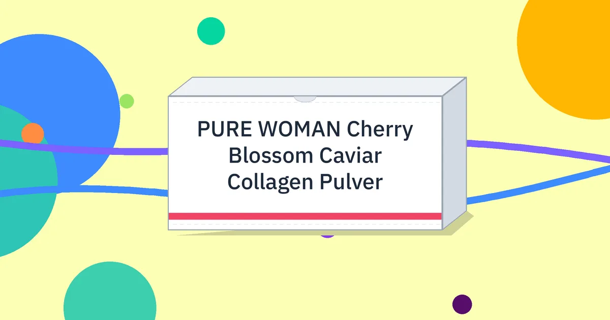 Symbolbild: Packung mit der Aufschrift PURE WOMAN Cherry Blossom Caviar Collagen Pulver (PZN 12738739) – Verfügbarkeit und Bezug in Apotheken in Frankfurt am Main
