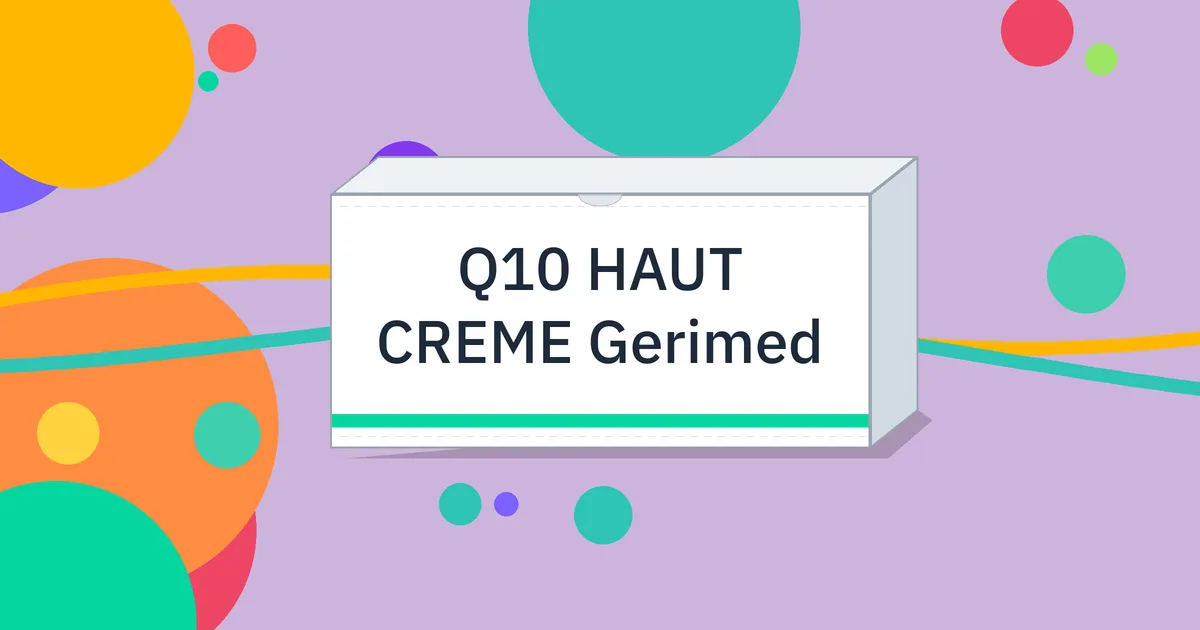 Symbolbild: Packung mit der Aufschrift Q10 HAUT CREME Gerimed (PZN 07657401) – Verfügbarkeit und Bezug in Apotheken in Frankfurt am Main