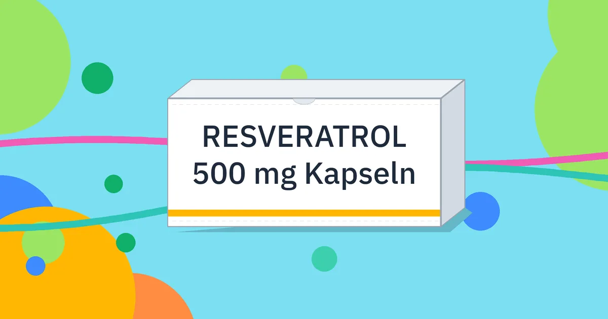 Symbolbild: Packung mit der Aufschrift RESVERATROL 500 mg Kapseln (PZN 15871781) – Verfügbarkeit und Bezug in Apotheken in Frankfurt am Main