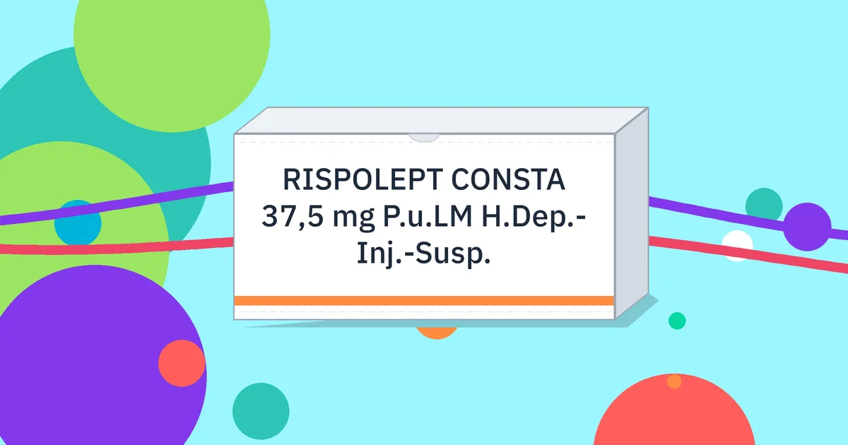 Symbolbild: Packung mit der Aufschrift RISPOLEPT CONSTA 37,5 mg P.u.LM H.Dep.-Inj.-Susp. (PZN 10526766) – Verfügbarkeit und Bezug in Apotheken in Frankfurt am Main