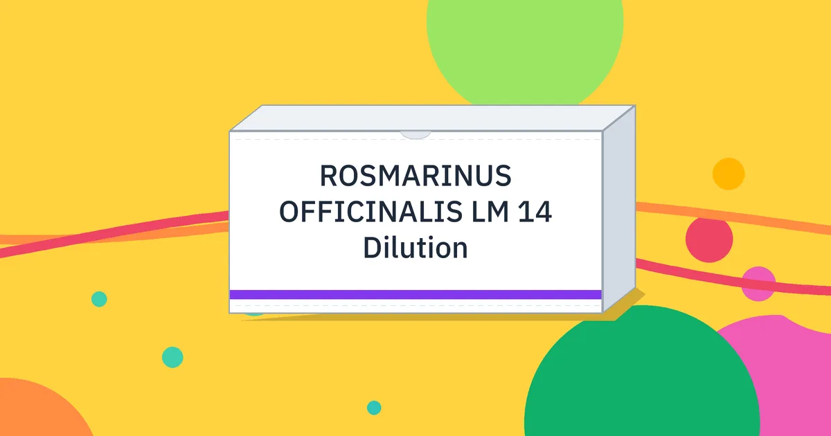 Symbolbild: Packung mit der Aufschrift ROSMARINUS OFFICINALIS LM 14 Dilution (PZN 13680723) – Verfügbarkeit und Bezug in Apotheken in Frankfurt am Main
