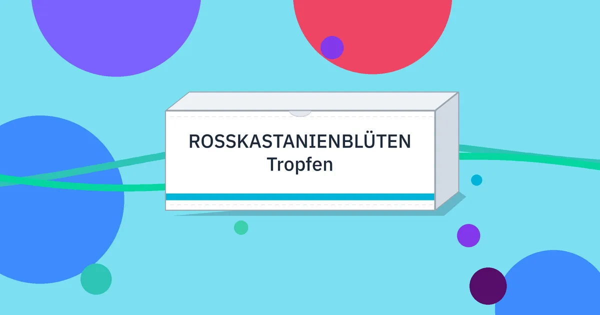 Symbolbild: Packung mit der Aufschrift ROSSKASTANIENBLÜTEN Tropfen (PZN 17555742) – Verfügbarkeit und Bezug in Apotheken in Frankfurt am Main