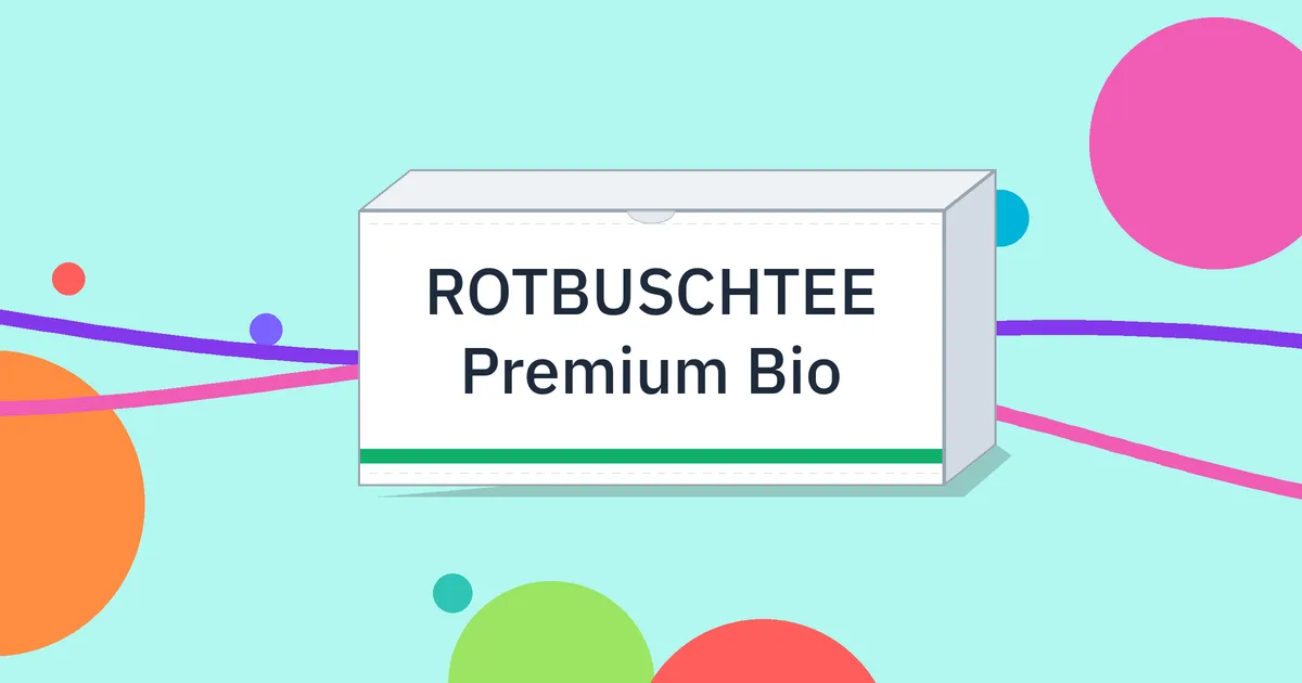 Symbolbild: Packung mit der Aufschrift ROTBUSCHTEE Premium Bio (PZN 10932348) – Verfügbarkeit und Bezug in Apotheken in Frankfurt am Main