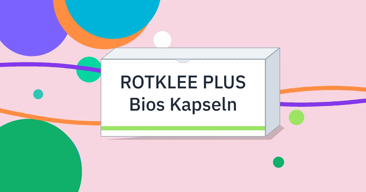 Symbolbild: Packung mit der Aufschrift ROTKLEE PLUS Bios Kapseln (PZN 00951190) – Verfügbarkeit und Bezug in Apotheken in Frankfurt am Main