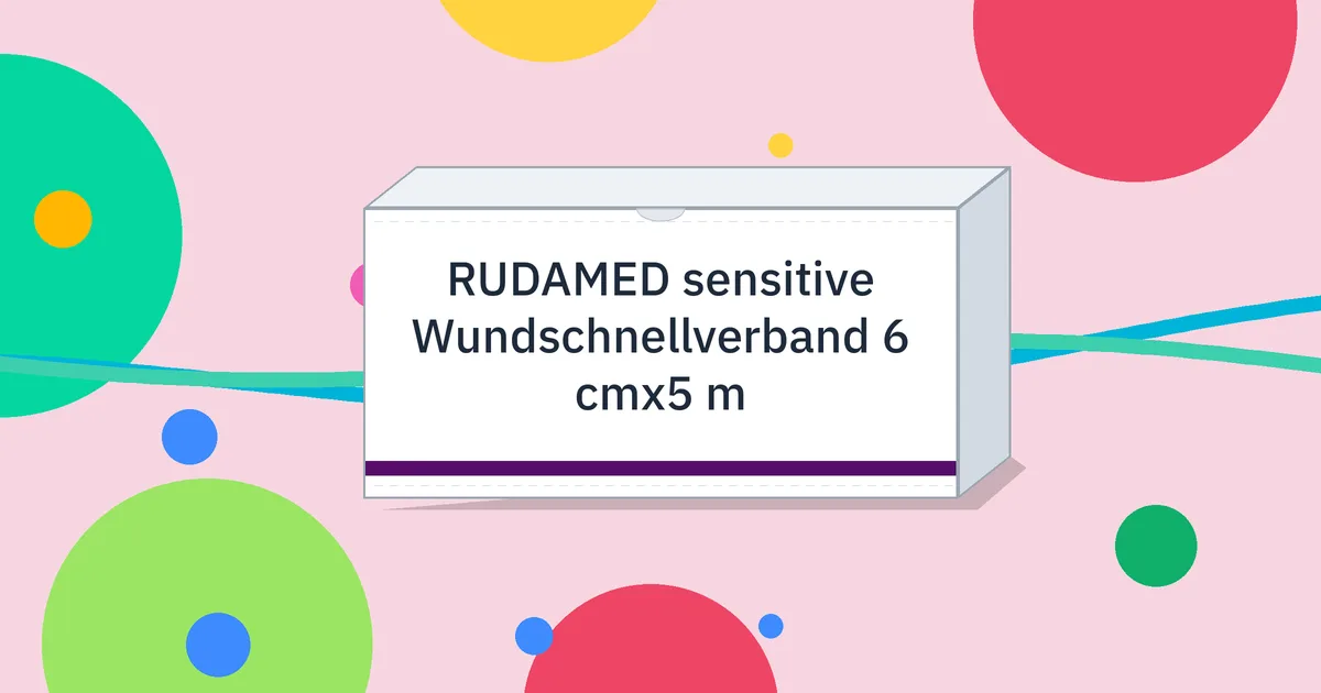 Symbolbild: Packung mit der Aufschrift RUDAMED sensitive Wundschnellverband 6 cmx5 m (PZN 15892642) – Verfügbarkeit und Bezug in Apotheken in Frankfurt am Main