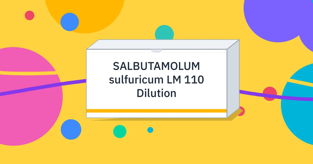 Symbolbild: Packung mit der Aufschrift SALBUTAMOLUM sulfuricum LM 110 Dilution (PZN 18272070) – Verfügbarkeit und Bezug in Apotheken in Frankfurt am Main