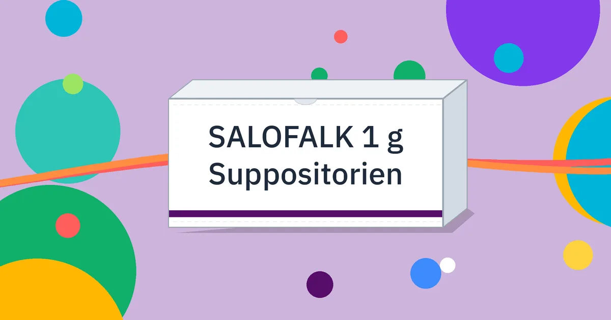 Symbolbild: Packung mit der Aufschrift SALOFALK 1 g Suppositorien (PZN 15875299) – Verfügbarkeit und Bezug in Apotheken in Frankfurt am Main