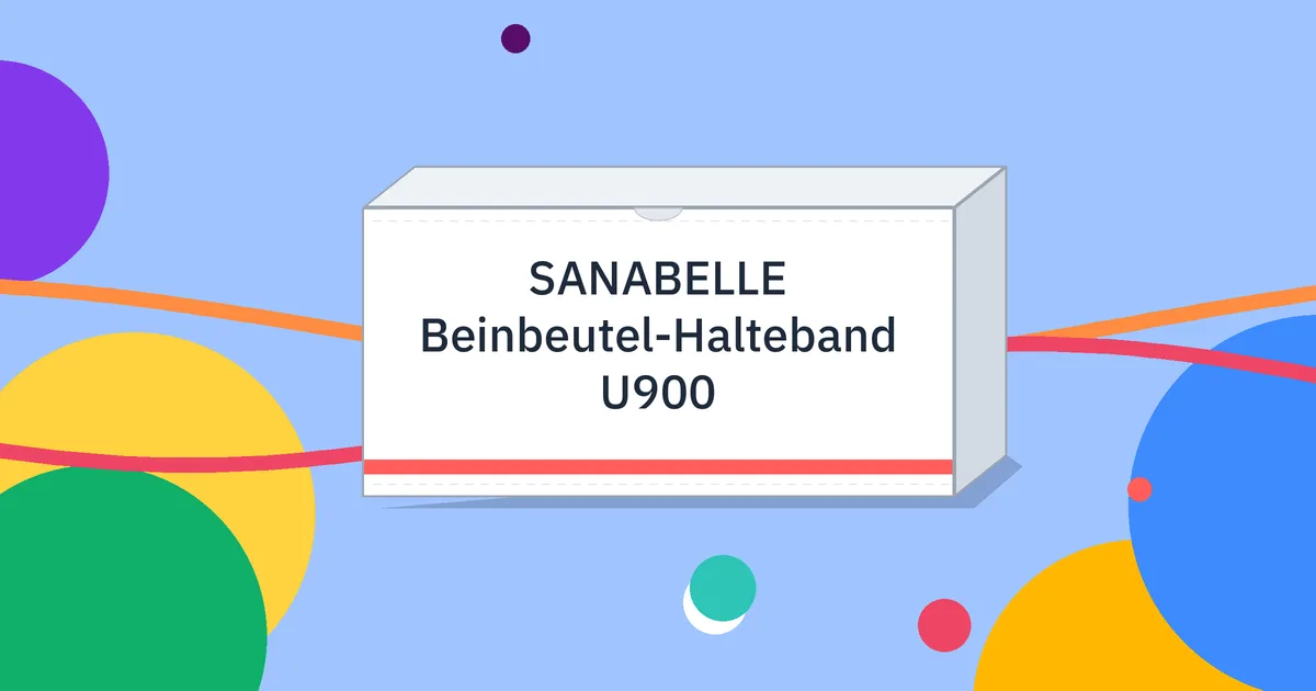 Symbolbild: Packung mit der Aufschrift SANABELLE Beinbeutel-Halteband U900 (PZN 06559547) – Verfügbarkeit und Bezug in Apotheken in Frankfurt am Main