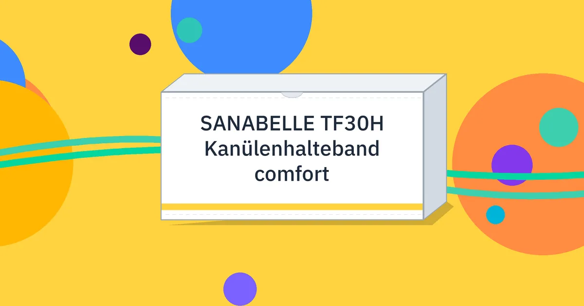 Symbolbild: Packung mit der Aufschrift SANABELLE TF30H Kanülenhalteband comfort (PZN 09304345) – Verfügbarkeit und Bezug in Apotheken in Frankfurt am Main