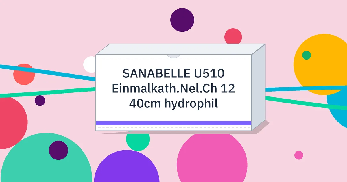 Symbolbild: Packung mit der Aufschrift SANABELLE U510 Einmalkath.Nel.Ch 12 40cm hydrophil (PZN 13723556) – Verfügbarkeit und Bezug in Apotheken in Frankfurt am Main