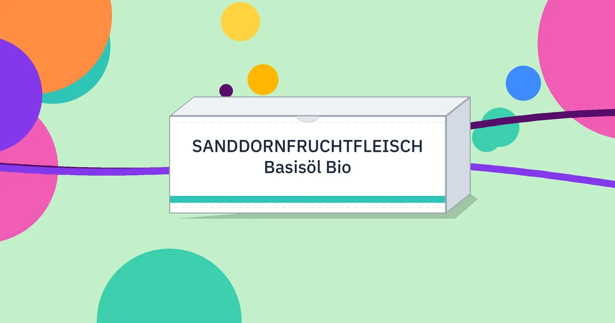 Symbolbild: Packung mit der Aufschrift SANDDORNFRUCHTFLEISCH Basisöl Bio (PZN 17572054) – Verfügbarkeit und Bezug in Apotheken in Frankfurt am Main