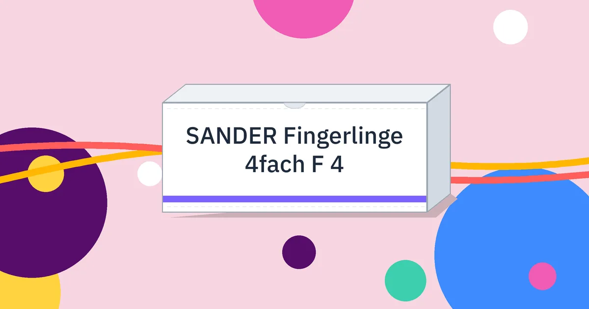 Symbolbild: Packung mit der Aufschrift SANDER Fingerlinge 4fach F 4 (PZN 00901387) – Verfügbarkeit und Bezug in Apotheken in Frankfurt am Main