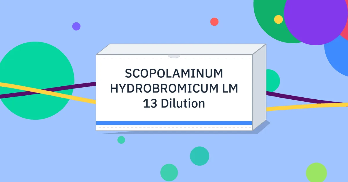 Symbolbild: Packung mit der Aufschrift SCOPOLAMINUM HYDROBROMICUM LM 13 Dilution (PZN 13691135) – Verfügbarkeit und Bezug in Apotheken in Frankfurt am Main