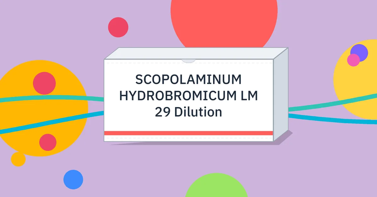 Symbolbild: Packung mit der Aufschrift SCOPOLAMINUM HYDROBROMICUM LM 29 Dilution (PZN 13691508) – Verfügbarkeit und Bezug in Apotheken in Frankfurt am Main