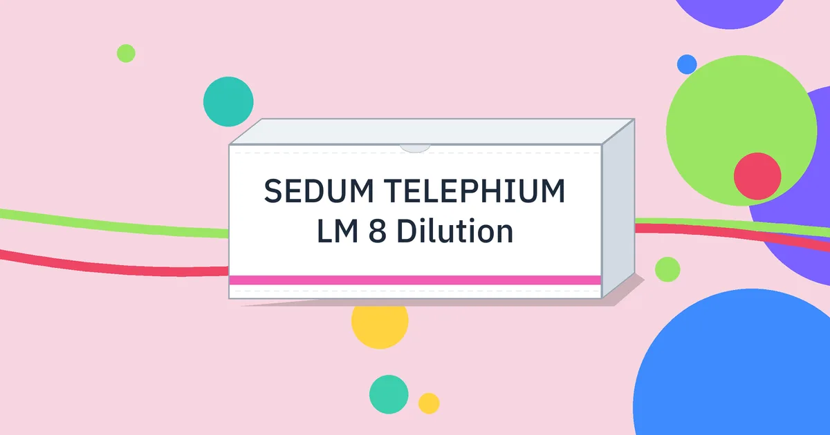 Symbolbild: Packung mit der Aufschrift SEDUM TELEPHIUM LM 8 Dilution (PZN 13693766) – Verfügbarkeit und Bezug in Apotheken in Frankfurt am Main