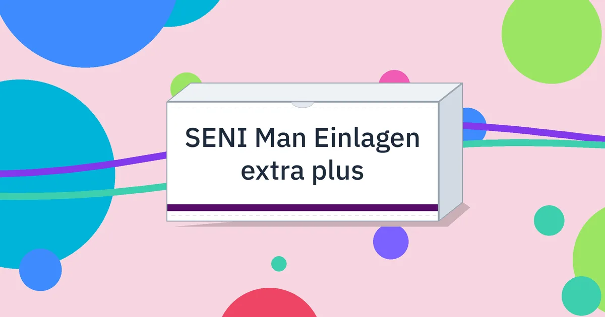 Symbolbild: Packung mit der Aufschrift SENI Man Einlagen extra plus (PZN 20322562) – Verfügbarkeit und Bezug in Apotheken in Frankfurt am Main