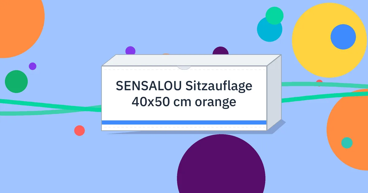 Symbolbild: Packung mit der Aufschrift SENSALOU Sitzauflage 40x50 cm orange (PZN 19427600) – Verfügbarkeit und Bezug in Apotheken in Frankfurt am Main