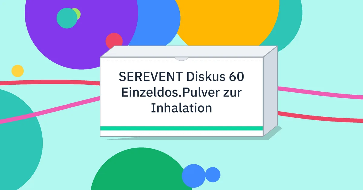 Symbolbild: Packung mit der Aufschrift SEREVENT Diskus 60 Einzeldos.Pulver zur Inhalation (PZN 08652498) – Verfügbarkeit und Bezug in Apotheken in Frankfurt am Main