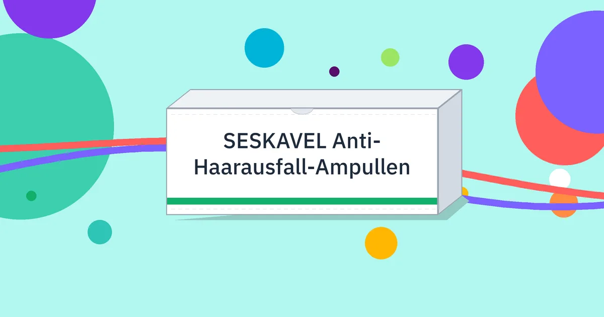 Symbolbild: Packung mit der Aufschrift SESKAVEL Anti-Haarausfall-Ampullen (PZN 18099105) – Verfügbarkeit und Bezug in Apotheken in Frankfurt am Main