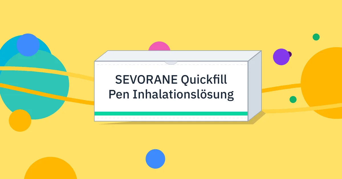 Symbolbild: Packung mit der Aufschrift SEVORANE Quickfill Pen Inhalationslösung (PZN 20039381) – Verfügbarkeit und Bezug in Apotheken in Frankfurt am Main