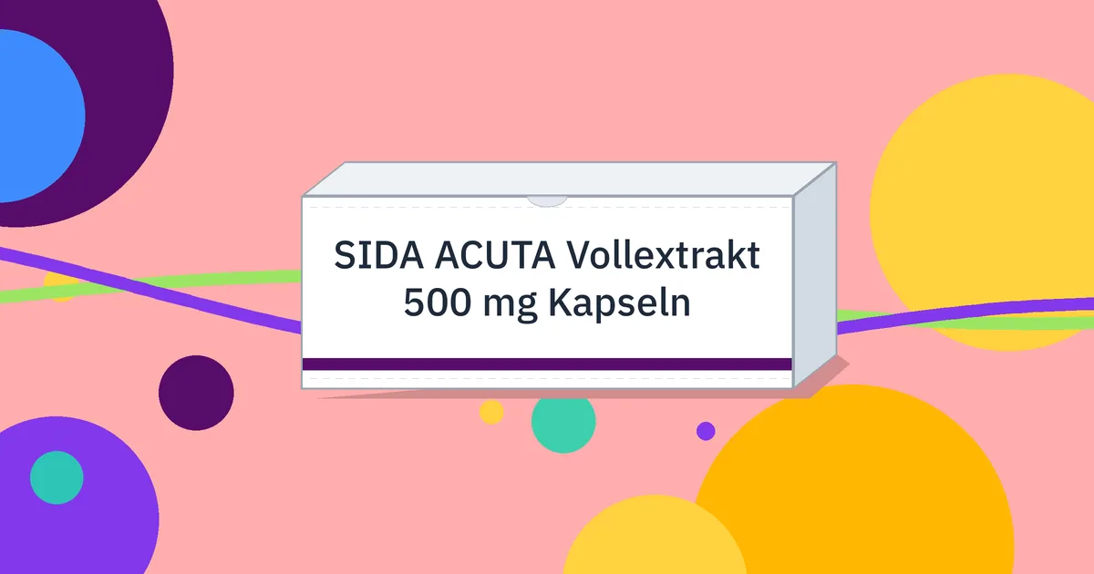 Symbolbild: Packung mit der Aufschrift SIDA ACUTA Vollextrakt 500 mg Kapseln (PZN 14054784) – Verfügbarkeit und Bezug in Apotheken in Frankfurt am Main