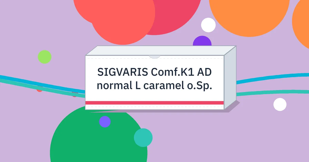Symbolbild: Packung mit der Aufschrift SIGVARIS Comf.K1 AD normal L caramel o.Sp. (PZN 17041032) – Verfügbarkeit und Bezug in Apotheken in Frankfurt am Main