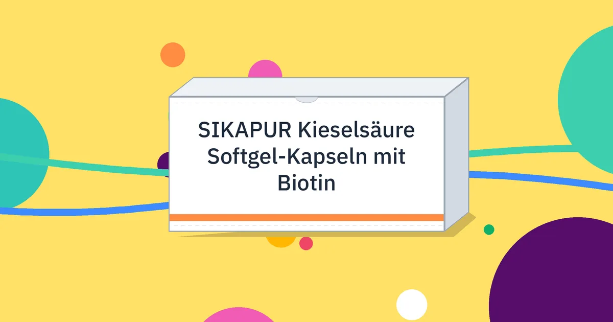 Symbolbild: Packung mit der Aufschrift SIKAPUR Kieselsäure Softgel-Kapseln mit Biotin (PZN 09923812) – Verfügbarkeit und Bezug in Apotheken in Frankfurt am Main