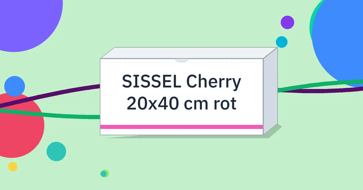 Symbolbild: Packung mit der Aufschrift SISSEL Cherry 20x40 cm rot (PZN 09156821) – Verfügbarkeit und Bezug in Apotheken in Frankfurt am Main