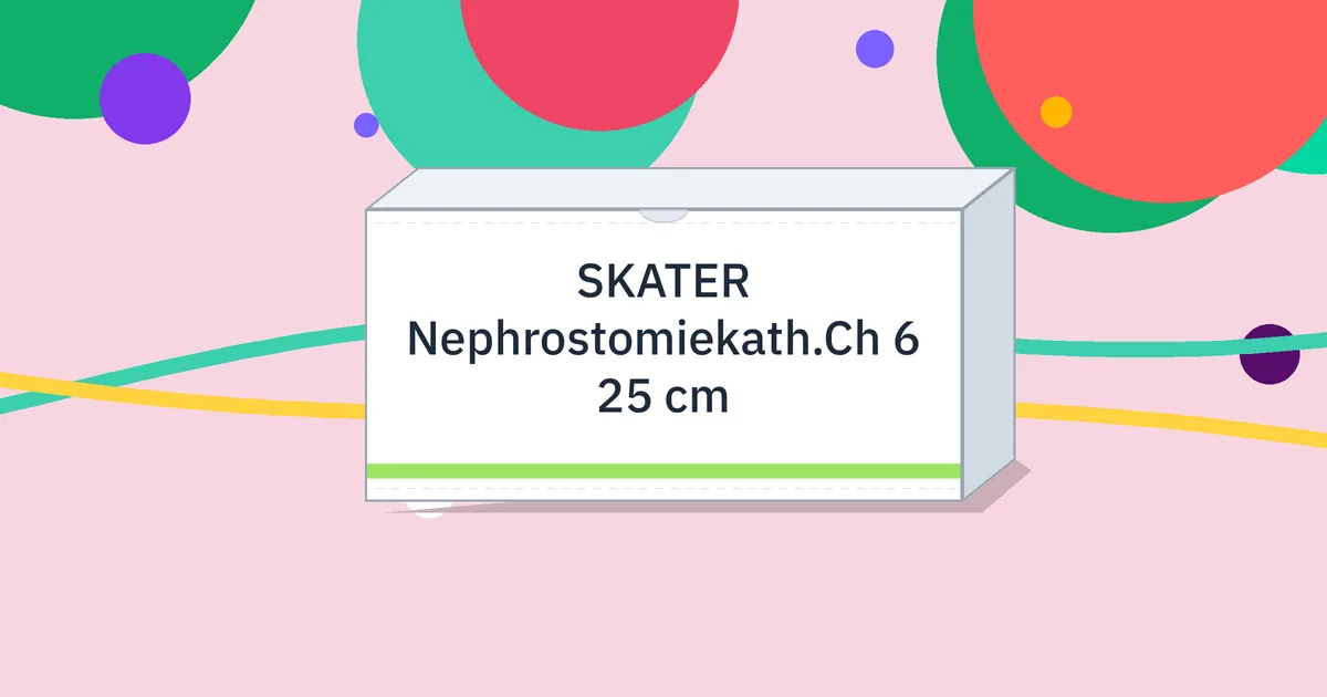 Symbolbild: Packung mit der Aufschrift SKATER Nephrostomiekath.Ch 6 25 cm (PZN 04508095) – Verfügbarkeit und Bezug in Apotheken in Frankfurt am Main