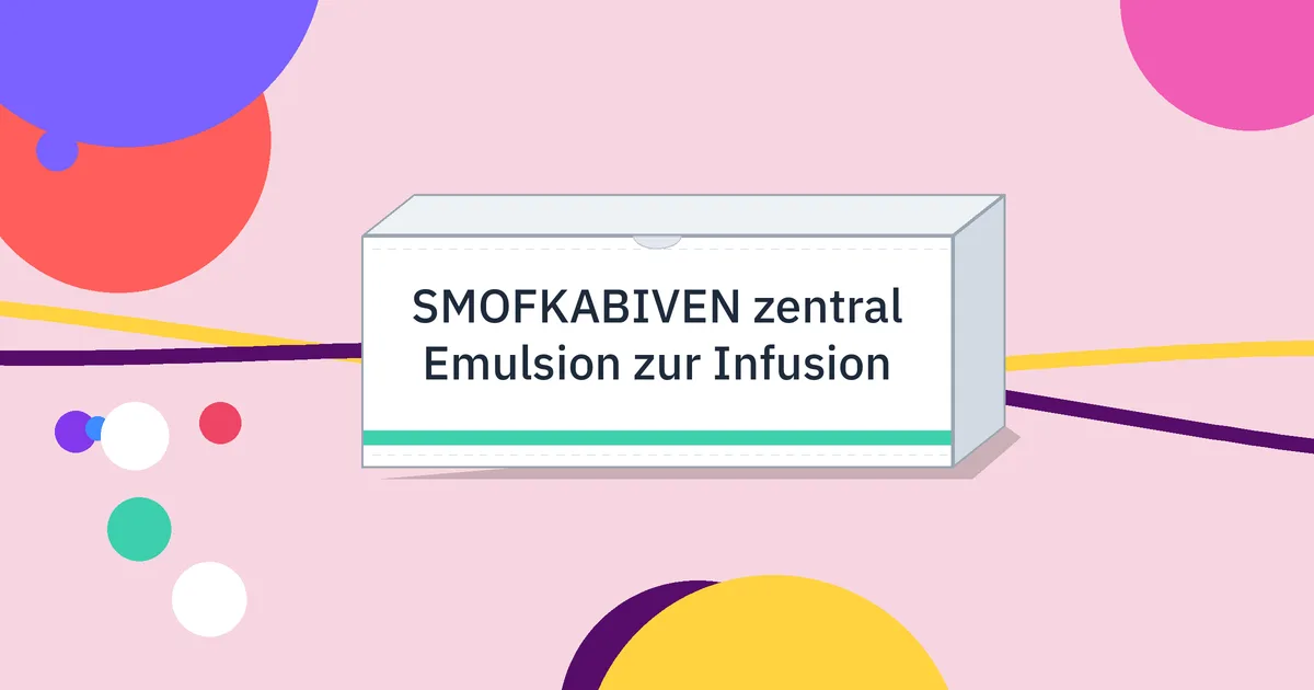 Symbolbild: Packung mit der Aufschrift SMOFKABIVEN zentral Emulsion zur Infusion (PZN 13501270) – Verfügbarkeit und Bezug in Apotheken in Frankfurt am Main