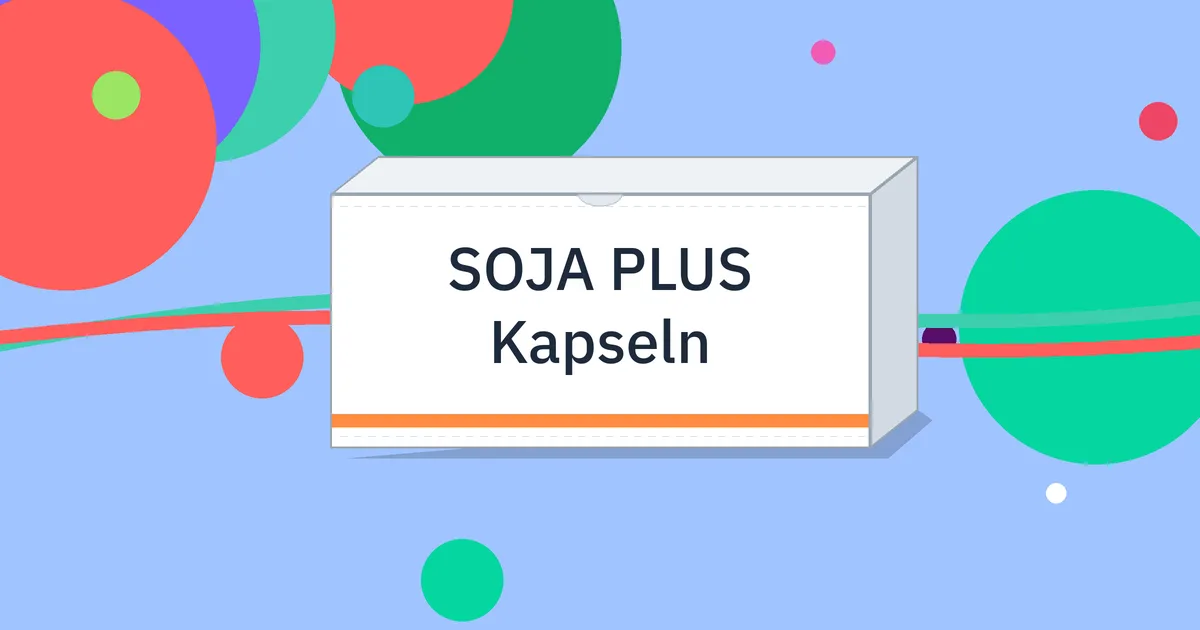 Symbolbild: Packung mit der Aufschrift SOJA PLUS Kapseln (PZN 06435443) – Verfügbarkeit und Bezug in Apotheken in Frankfurt am Main