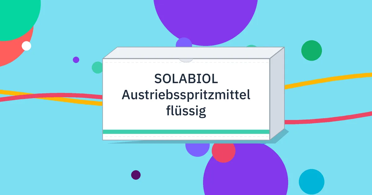 Symbolbild: Packung mit der Aufschrift SOLABIOL Austriebsspritzmittel flüssig (PZN 14361612) – Verfügbarkeit und Bezug in Apotheken in Frankfurt am Main