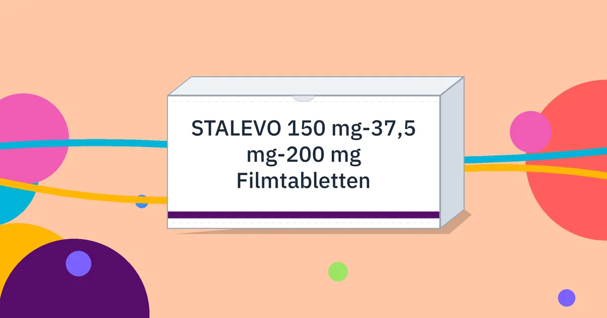 Symbolbild: Packung mit der Aufschrift STALEVO 150 mg-37,5 mg-200 mg Filmtabletten (PZN 06888943) – Verfügbarkeit und Bezug in Apotheken in Frankfurt am Main