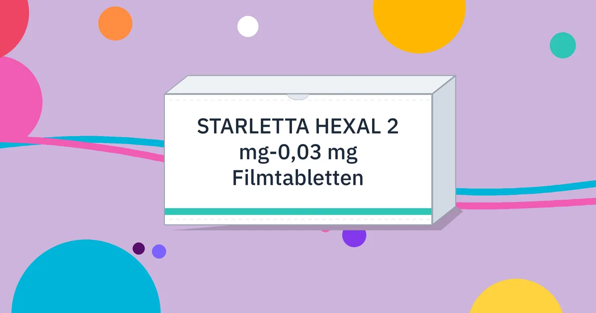 Symbolbild: Packung mit der Aufschrift STARLETTA HEXAL 2 mg-0,03 mg Filmtabletten (PZN 09219220) – Verfügbarkeit und Bezug in Apotheken in Frankfurt am Main