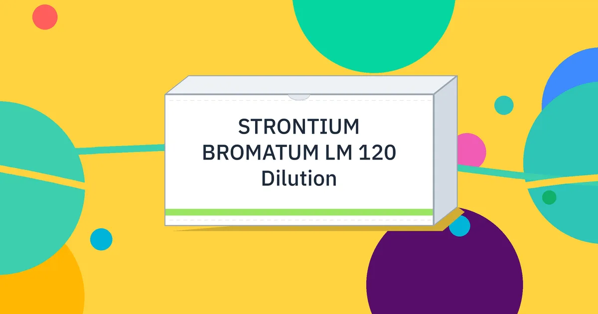 Symbolbild: Packung mit der Aufschrift STRONTIUM BROMATUM LM 120 Dilution (PZN 13203041) – Verfügbarkeit und Bezug in Apotheken in Frankfurt am Main