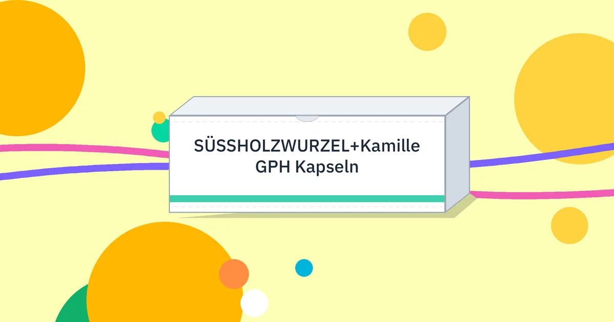 Symbolbild: Packung mit der Aufschrift SÜSSHOLZWURZEL+Kamille GPH Kapseln (PZN 05530607) – Verfügbarkeit und Bezug in Apotheken in Frankfurt am Main