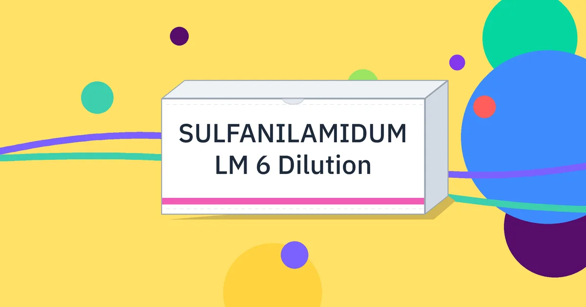 Symbolbild: Packung mit der Aufschrift SULFANILAMIDUM LM 6 Dilution (PZN 13208972) – Verfügbarkeit und Bezug in Apotheken in Frankfurt am Main