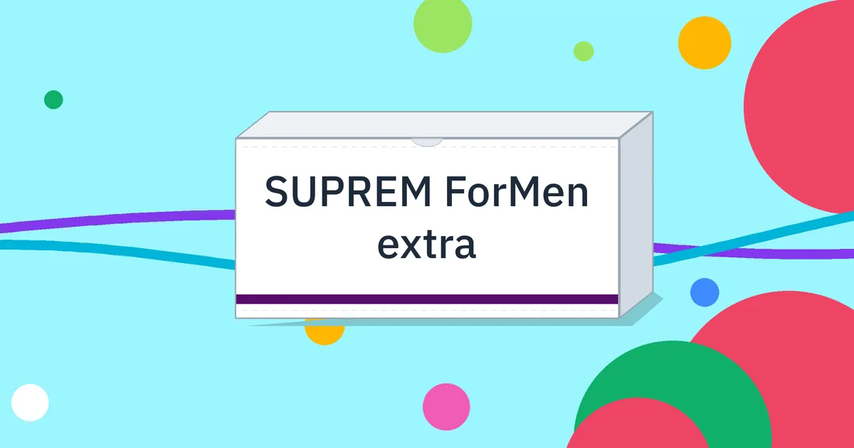 Symbolbild: Packung mit der Aufschrift SUPREM ForMen extra (PZN 11638237) – Verfügbarkeit und Bezug in Apotheken in Frankfurt am Main