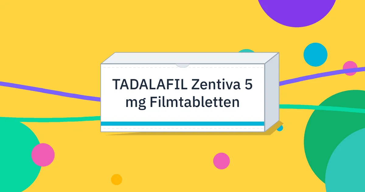 Symbolbild: Packung mit der Aufschrift TADALAFIL Zentiva 5 mg Filmtabletten (PZN 18755727) – Verfügbarkeit und Bezug in Apotheken in Frankfurt am Main