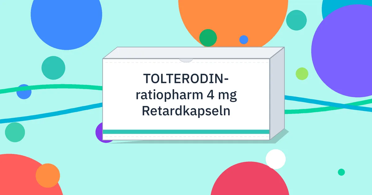 Symbolbild: Packung mit der Aufschrift TOLTERODIN-ratiopharm 4 mg Retardkapseln (PZN 09666798) – Verfügbarkeit und Bezug in Apotheken in Frankfurt am Main