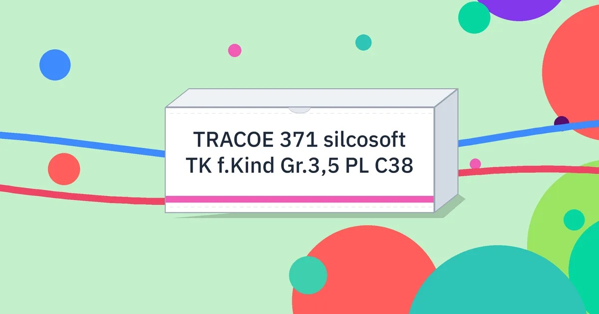 Symbolbild: Packung mit der Aufschrift TRACOE 371 silcosoft TK f.Kind Gr.3,5 PL C38 (PZN 14315227) – Verfügbarkeit und Bezug in Apotheken in Frankfurt am Main