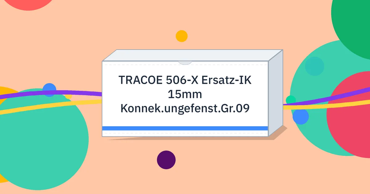 Symbolbild: Packung mit der Aufschrift TRACOE 506-X Ersatz-IK 15mm Konnek.ungefenst.Gr.09 (PZN 05881092) – Verfügbarkeit und Bezug in Apotheken in Frankfurt am Main