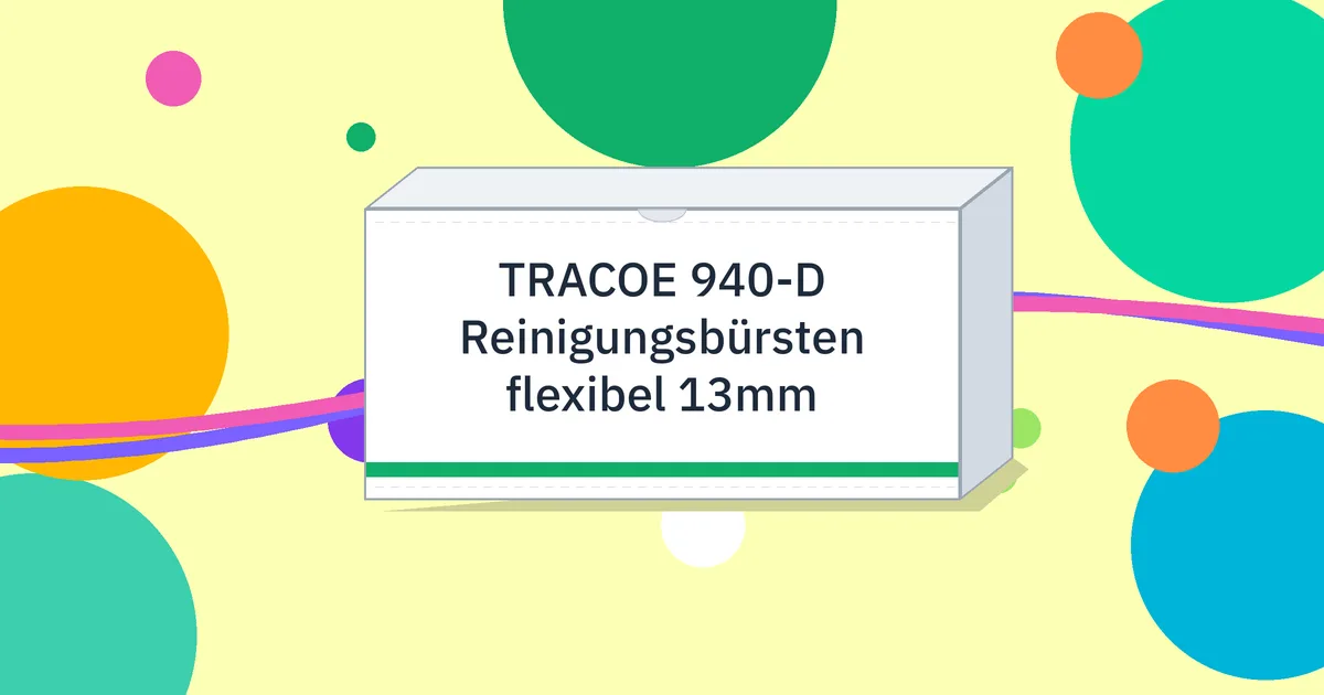 Symbolbild: Packung mit der Aufschrift TRACOE 940-D Reinigungsbürsten flexibel 13mm (PZN 02750981) – Verfügbarkeit und Bezug in Apotheken in Frankfurt am Main