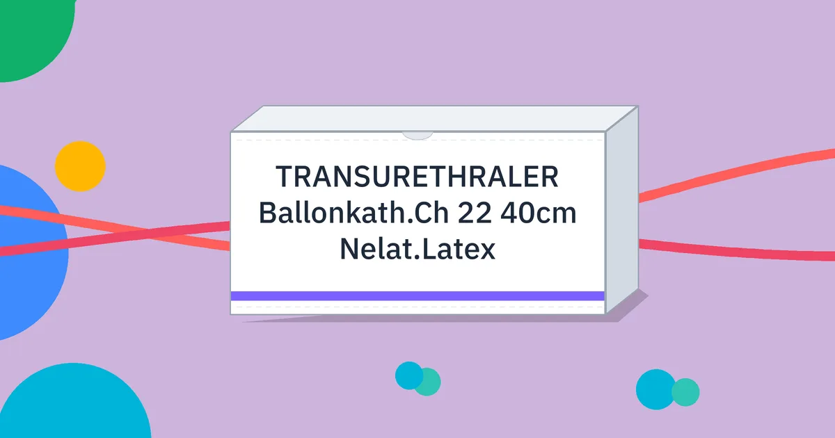 Symbolbild: Packung mit der Aufschrift TRANSURETHRALER Ballonkath.Ch 22 40cm Nelat.Latex (PZN 01150919) – Verfügbarkeit und Bezug in Apotheken in Frankfurt am Main