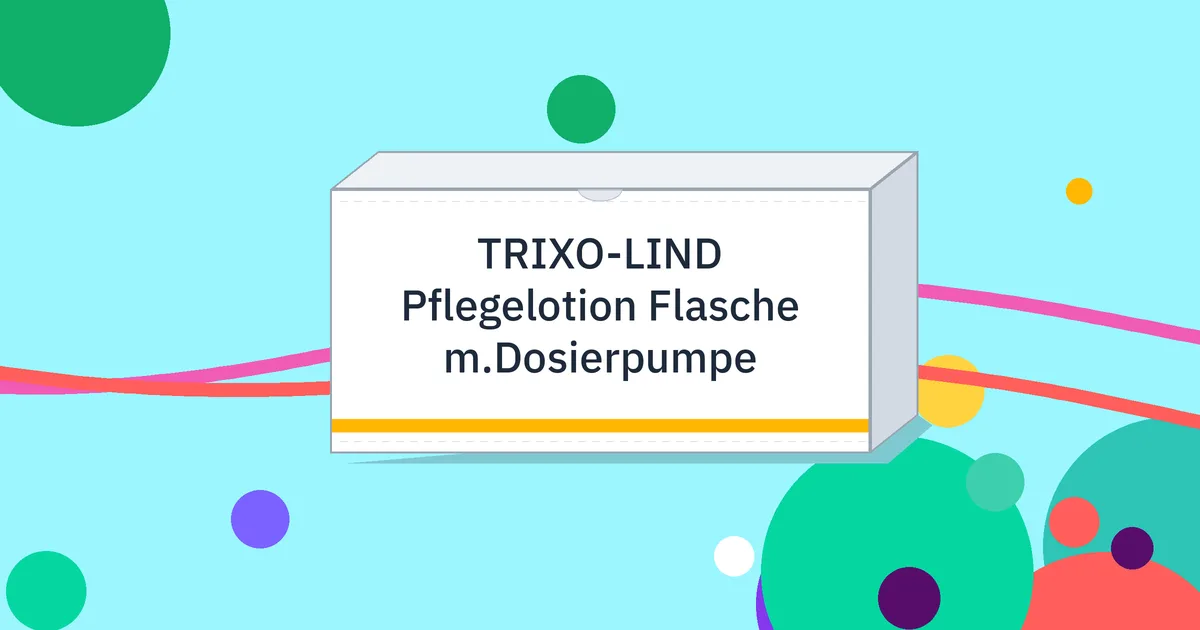 Symbolbild: Packung mit der Aufschrift TRIXO-LIND Pflegelotion Flasche m.Dosierpumpe (PZN 17581610) – Verfügbarkeit und Bezug in Apotheken in Frankfurt am Main