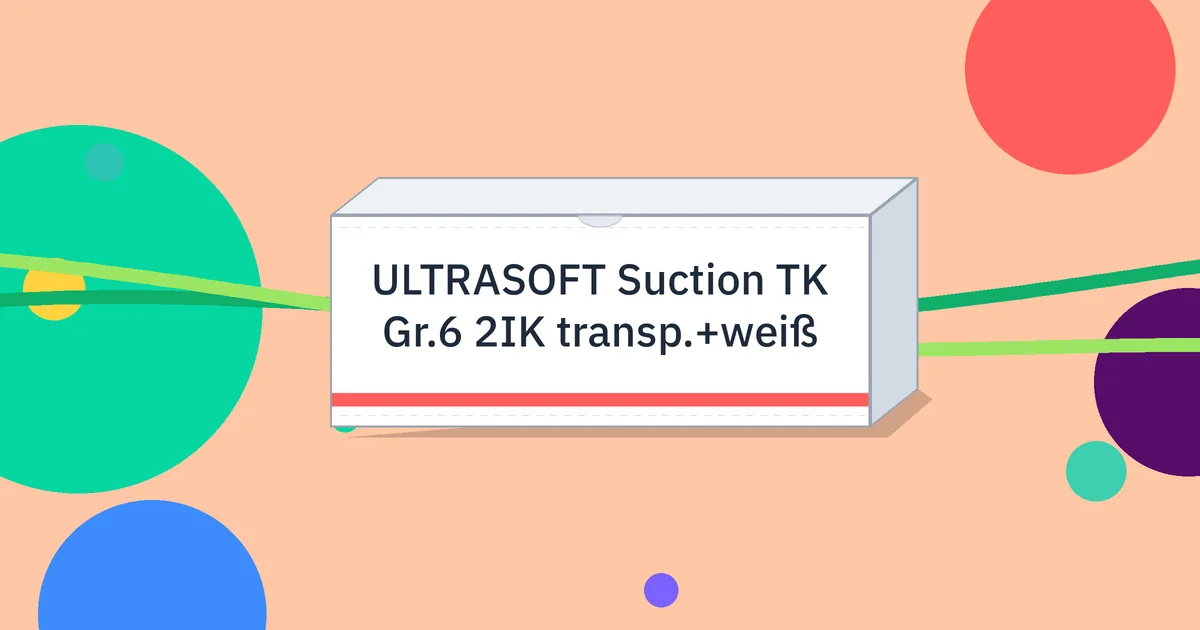 Symbolbild: Packung mit der Aufschrift ULTRASOFT Suction TK Gr.6 2IK transp.+weiß (PZN 10731532) – Verfügbarkeit und Bezug in Apotheken in Frankfurt am Main
