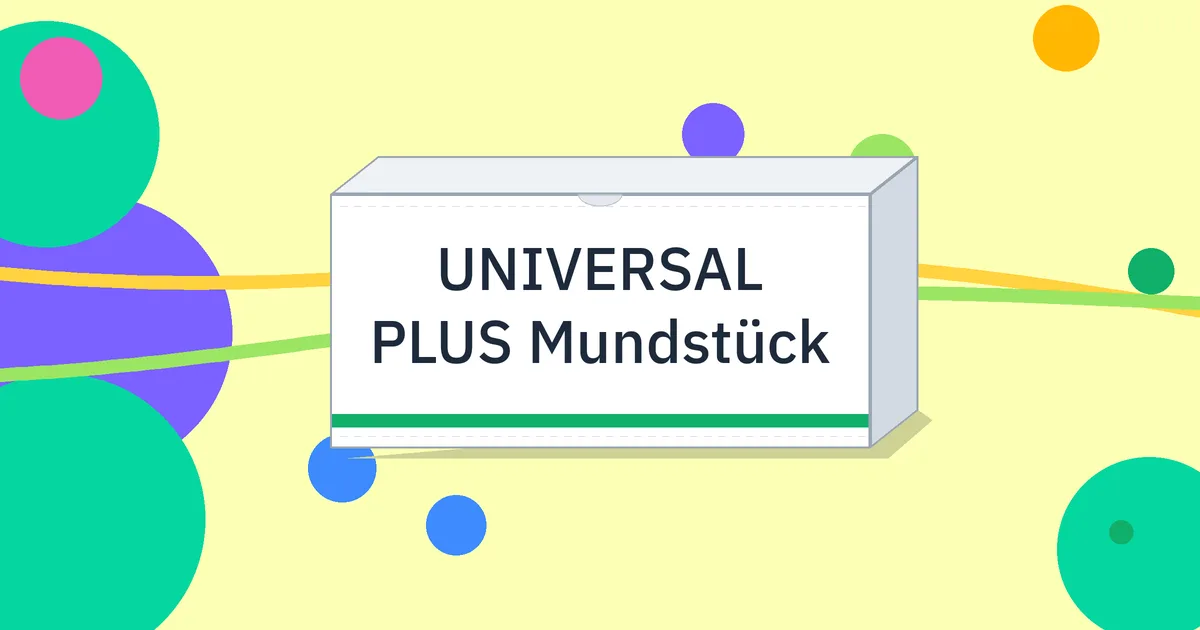 Symbolbild: Packung mit der Aufschrift UNIVERSAL PLUS Mundstück (PZN 12452084) – Verfügbarkeit und Bezug in Apotheken in Frankfurt am Main