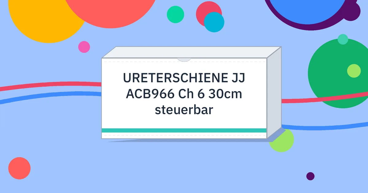 Symbolbild: Packung mit der Aufschrift URETERSCHIENE JJ ACB966 Ch 6 30cm steuerbar (PZN 00486770) – Verfügbarkeit und Bezug in Apotheken in Frankfurt am Main