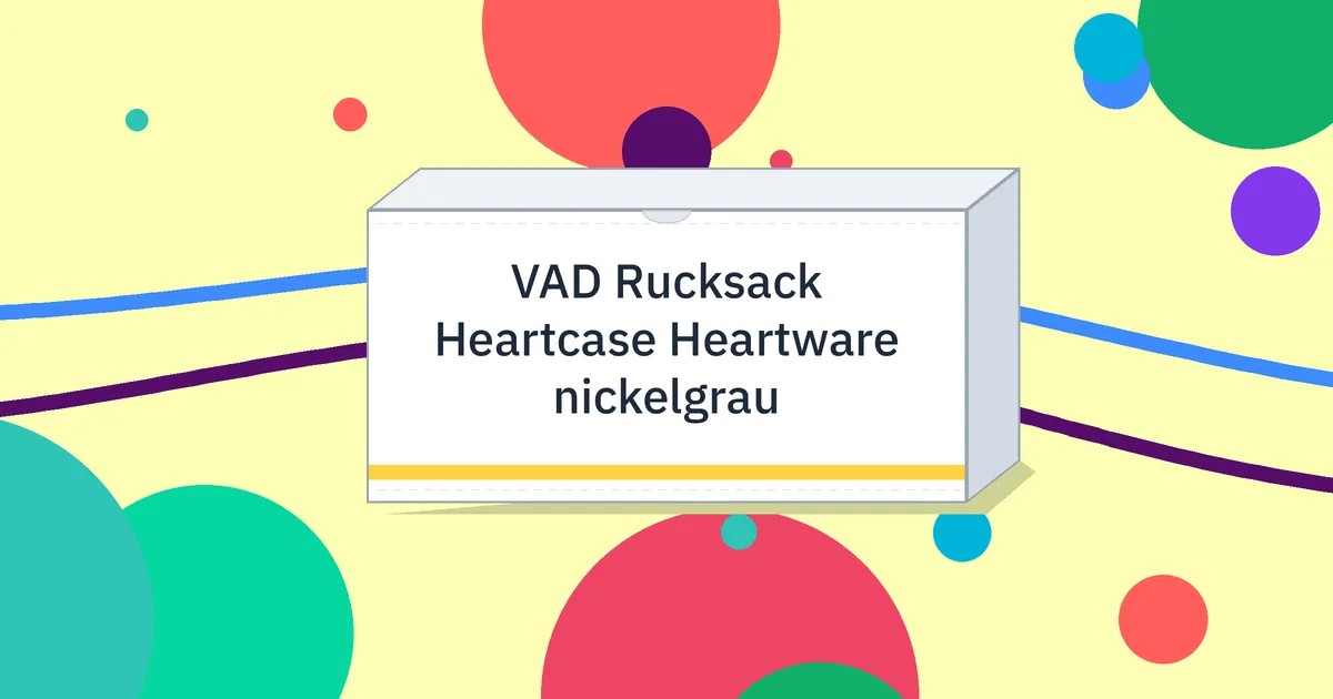 Symbolbild: Packung mit der Aufschrift VAD Rucksack Heartcase Heartware nickelgrau (PZN 18500022) – Verfügbarkeit und Bezug in Apotheken in Frankfurt am Main