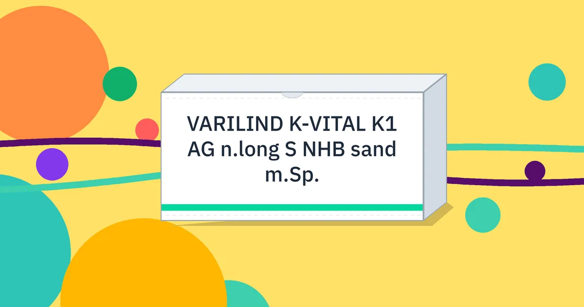 Symbolbild: Packung mit der Aufschrift VARILIND K-VITAL K1 AG n.long S NHB sand m.Sp. (PZN 20562697) – Verfügbarkeit und Bezug in Apotheken in Frankfurt am Main